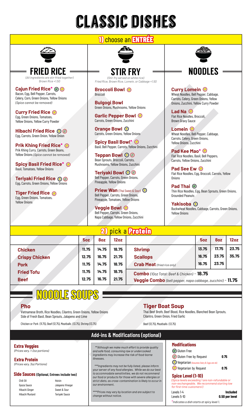 Main Menu - Tiger Asian Bowl